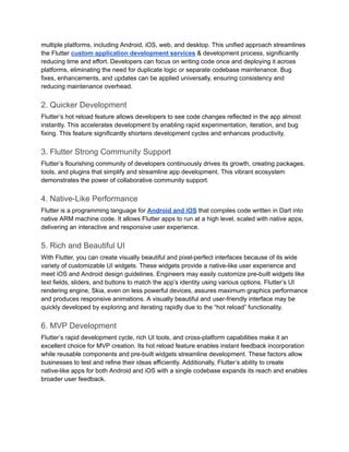 Flutter S Advantages For Custom Application Development Services Pdf