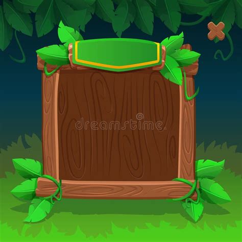 Cartoon Wooden Frame Or Border For Game Ui Plank And Panel For 2d Game