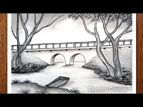 How To Draw Bridge Scenery With Pencil Step By Step Pencil Drawing For Beginners Artofit