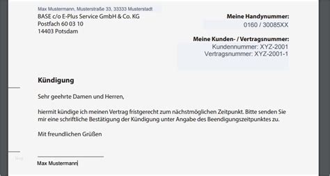 Telekom Vertrag Kündigen Vorlage Hübsch Base Handyvertrag Kündigen Muster Vorlagen Und Anschrift