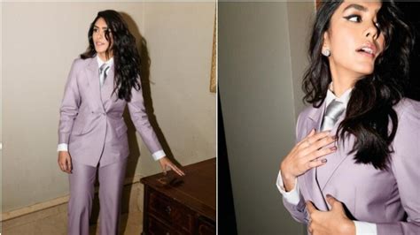 Mrunal Thakur In A Lavender Suit Looks Like A Billion Bucks