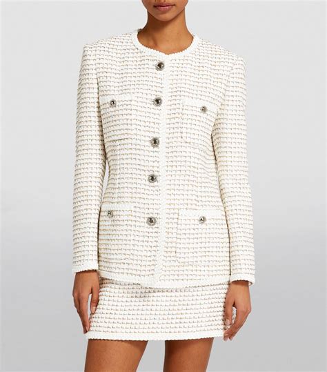 Womens Alessandra Rich White Tweed Jacket Harrods Uk