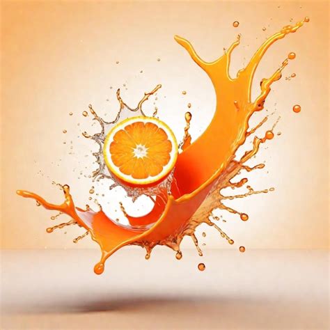 Premium AI Image Orange Splash Background Generated Ai