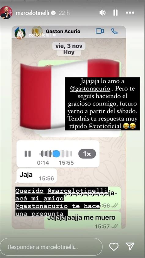 Gastón Acurio le mandó mensaje a Marcelo Tinelli y le pide que disfrute