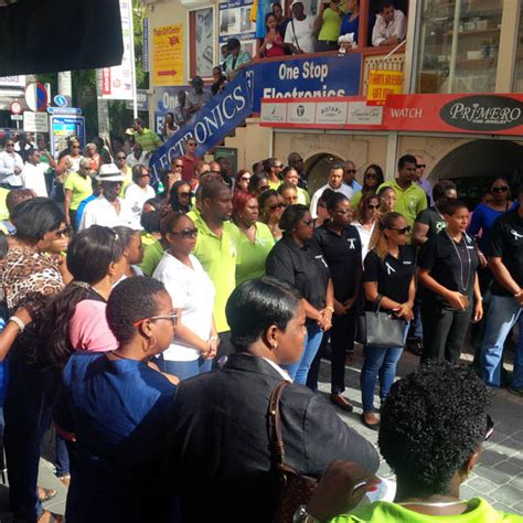 St Martin News Network Nagico Holds Silent March For Officer Gamali Benjamin Justice