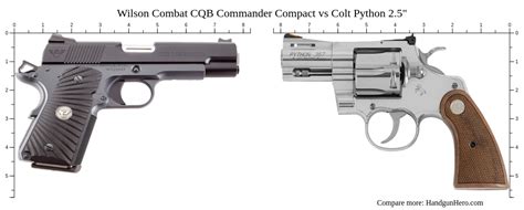 Wilson Combat CQB Commander Compact Vs Colt Python Size Comparison Handgun Hero