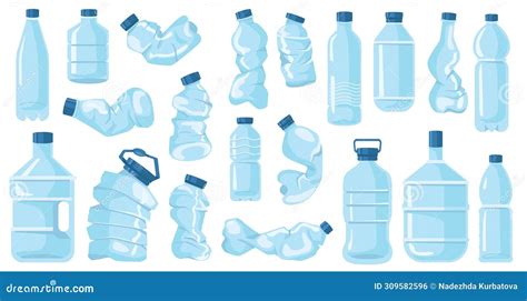 Crumpled Bottles Broken Plastic Bottles Crushed Empty Plastic