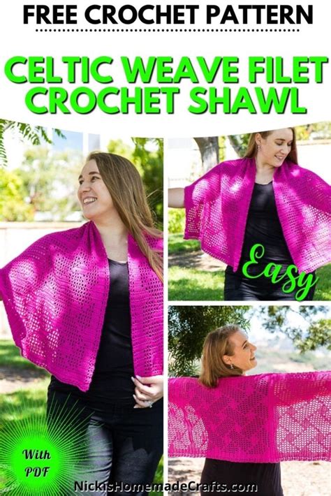 Free Celtic Weave Filet Crochet Shawl Pattern Nicki S Homemade Crafts