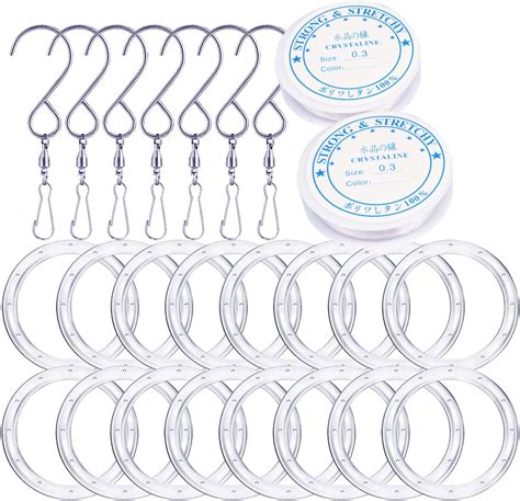 Saidic 18pcs Wind Chime Kit Crystal Wind Chime Top