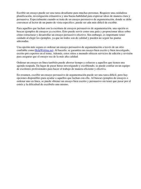 Ejemplos De Ensayos Persuasivos De Argumentación Pdf Ensayos Comunicación Humana
