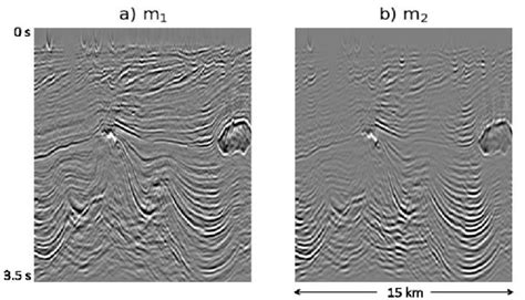 A First Migrated Image Obtained Using Rtm B Second Migrated Image