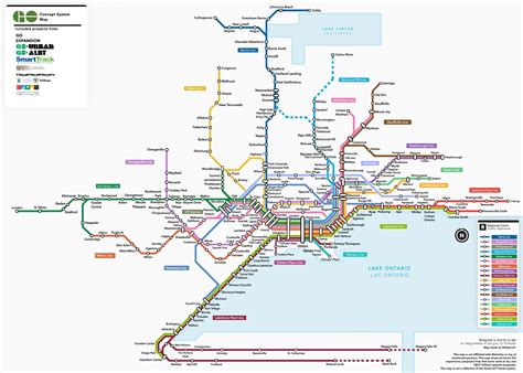 Toronto Trains Go Transit Map Map Of Toronto Trains G