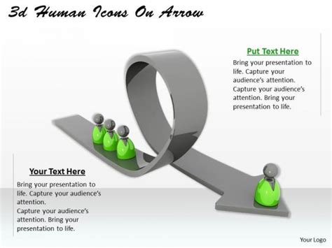 Business Strategy Execution 3d Human Icons Arrow Character Models