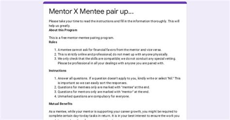 Moses Sunday On Linkedin Mentor X Mentee Pair Up