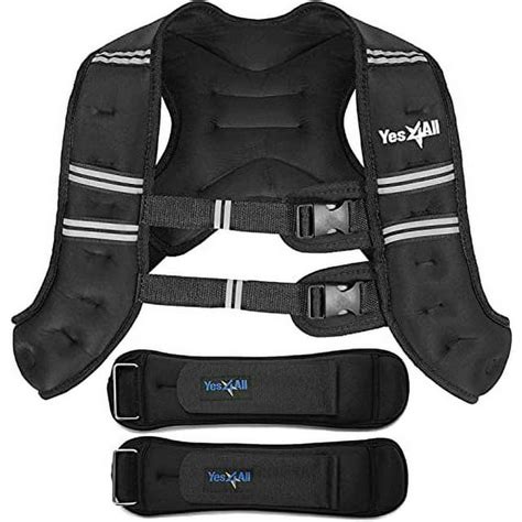 Yes4all Adjustable Ergonomic Neoprene Weighted Vest With Ankle Weights
