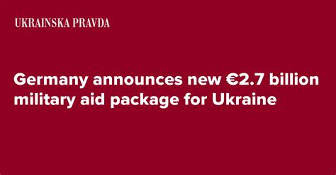 Germany Announces New €27 Billion Military Aid Package For Ukraine