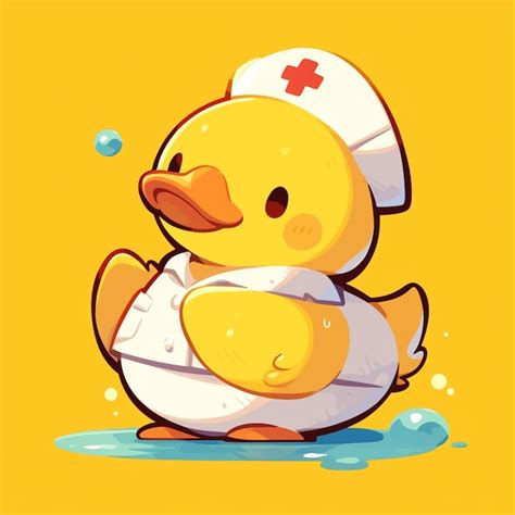 Premium Vector A Warm Duck Nurse Cartoon Style Premium Vector A Warm Duck Nurse Cartoon Style