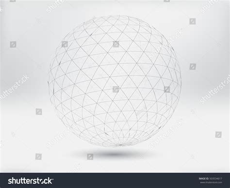 3d Technology Spherewireframe Spherevector Illustration Stock Vector Royalty Free 503534617