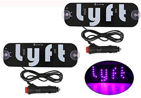 Lyft Led Sign Decor Wisonique 2 Pack Led Lyft Sign Logo With Suction