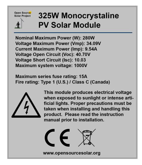PV Module Open Source Solar Project
