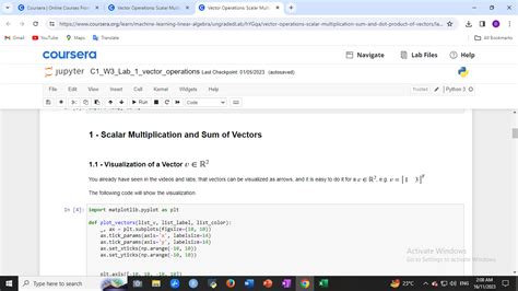 vector operations linear algebra for machine learning and data sc