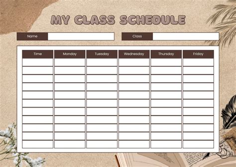 Free Printable Class Schedule Templates To Customize Canva 48 Off
