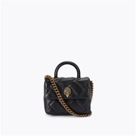 Handle Micro Kensington Black Leather Micro Cross Body Bag By Kurt