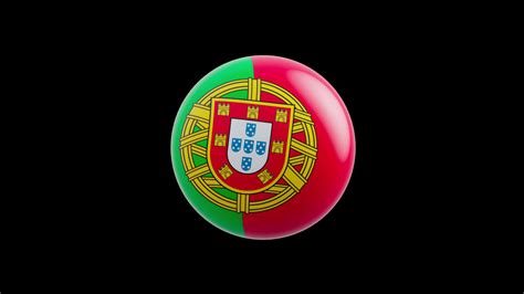 Animation Of The Flag Of The Country Portugal Stylized As A Sphere