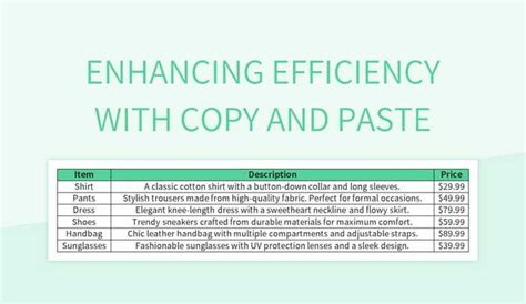 enhancing efficiency with copy and paste excel template free download