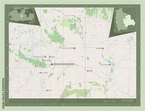 Santa Cruz Bolivia Osm Labelled Points Of Cities Stock Illustration