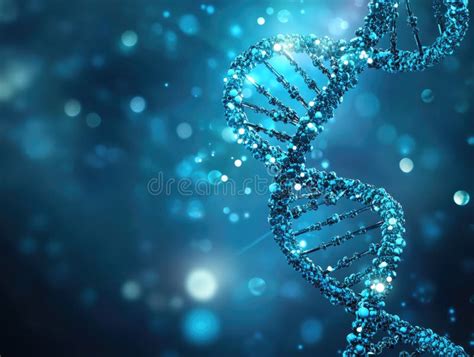 A Close Up Image Of A Double Stranded Dna Molecule Against A Blue Background Ideal For