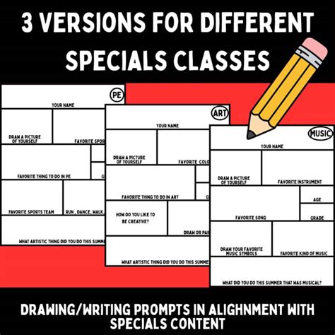 All About Me Collage For Specials Classes Pe Music Art Back To School