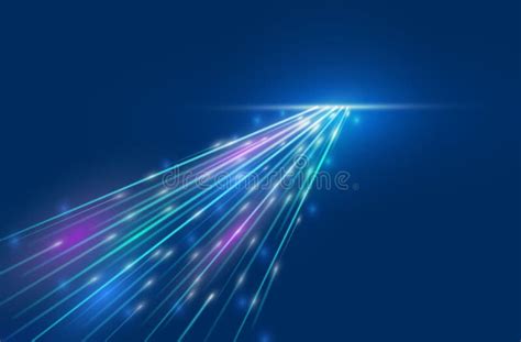 Abstract High Speed Light Data Flow In Fiber Optic Stock Illustration