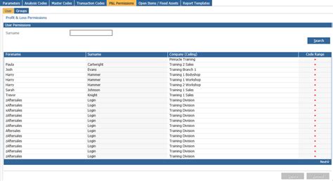 📝 Nominal Ledger Ledger Parameters Pinewood Technologies Plc