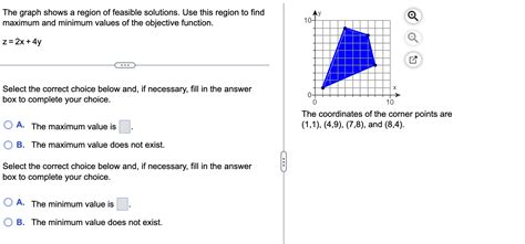 Solved The Graph Shows A Region Of Feasible Solutions Use
