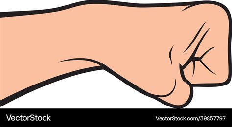 Human Hand Punching Color Royalty Free Vector Image