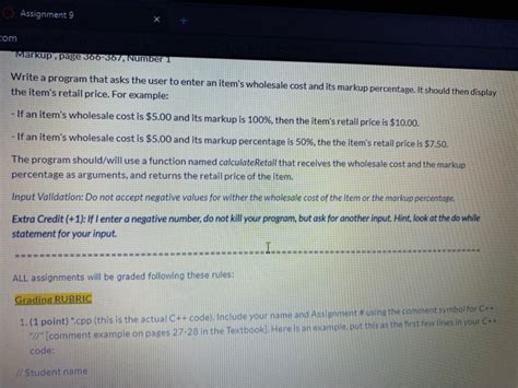 Solved Assignment 9 Com Markup Page 366 367 Numbe Write A