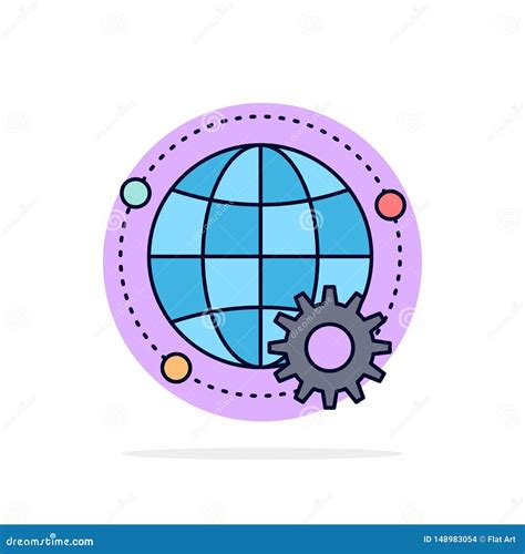 Connected Online World Globe Multiplayer Flat Color Icon Vector