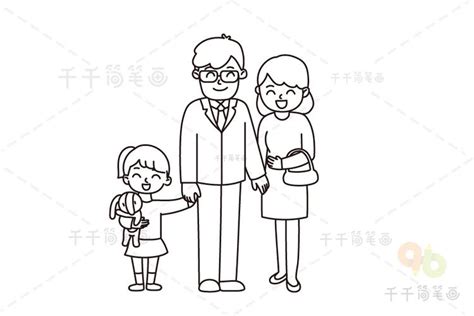 爸爸妈妈哥哥妹妹简笔画一家四口简单（漂亮14张） 简笔画图片大全
