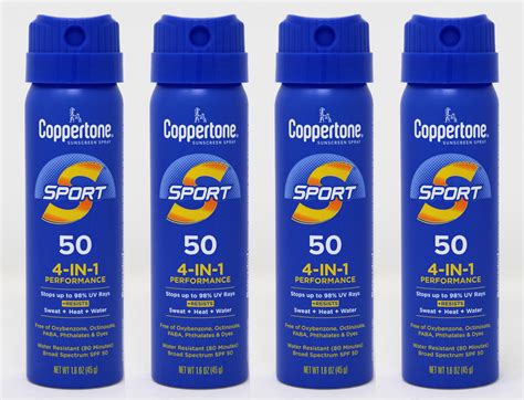 Coppertone Sunscreen Spray Spf 50 Travel Size 16 Ounce Pack Of 4 Water