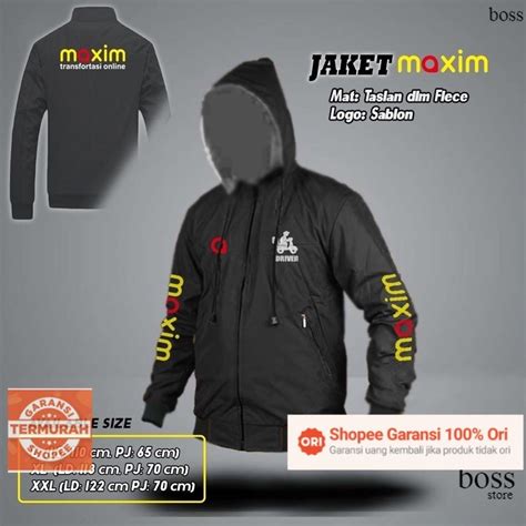 Jual JAKET MAXIM JAKET PARASUT BOLAK BALIK DRIVER TERBARU MAXIM Jaket Custom Sablon Satuan