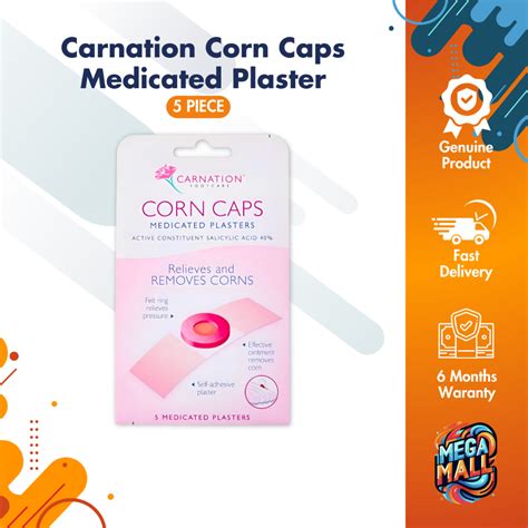 Carnation Corn Caps Medicated Plaster With 40 Salicylic Acid 5pcs Self