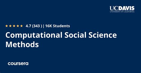 Computational Social Science Methods Coursera