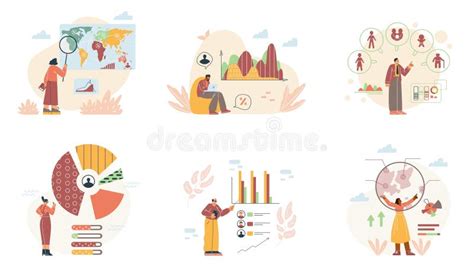 Conjunto De Vectores De Análisis Demográfico Ilustración del Vector