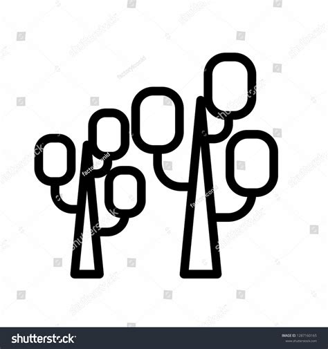 Tree Simple Icon Set Silhouette Symbol Stock Vector Royalty Free 1287160165 Shutterstock