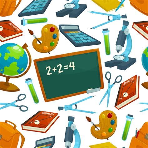 Premium Vector Vector Back To School Seamless Pattern