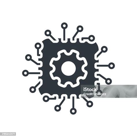 Artificial Intelligence Ai Processor Chip Iconai Processor Circuit Vector Set Mini Ai Cpu Icon