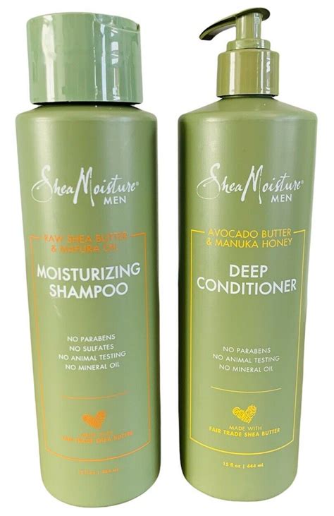 Shea Moisture Mens Raw Shampoo And Conditioner Set 15 Oz Each Shea