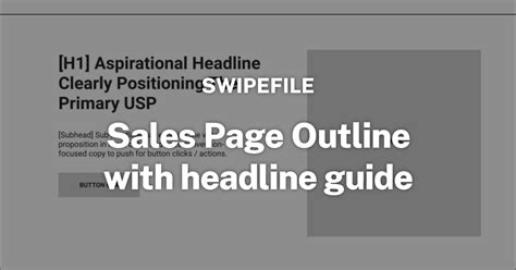 Sales Page Outline With Headline Guide Swipefile