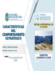 SEMANA 2 Teorìa sobre equilibrio de Nash y subjuegos ppt CARACTERÌSTICAS DEL COMPORTAMIENTO